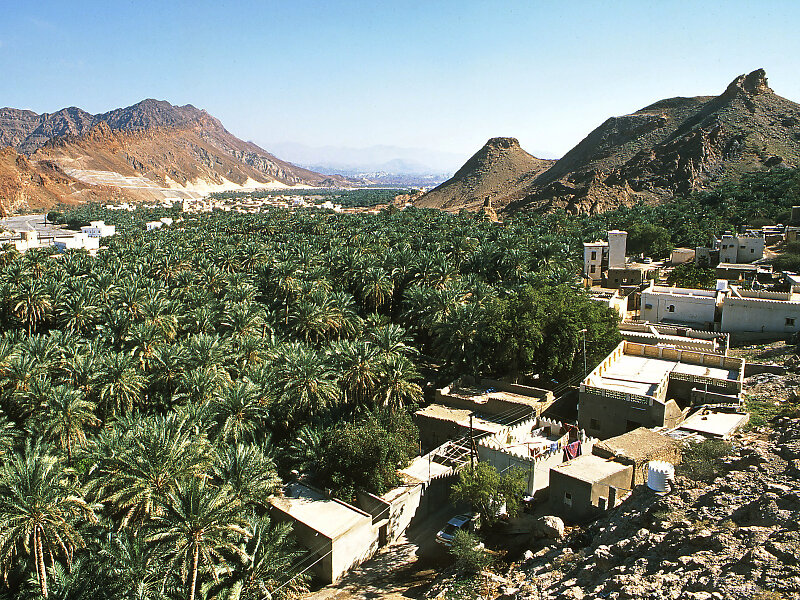 Talblick auf die Oase Fanja / Valley view on Fanja oasis - Arabia Felix ...
